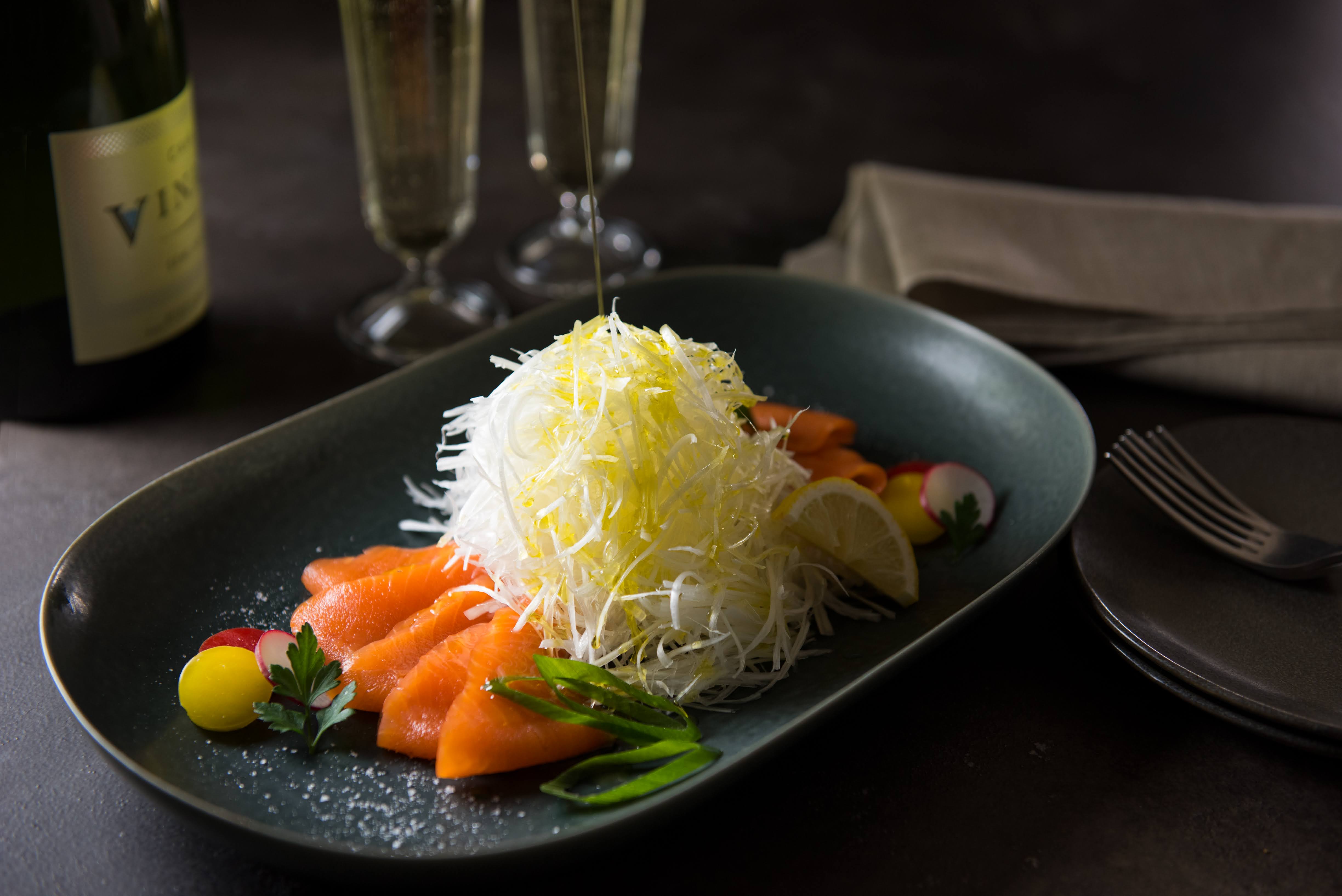 Salmon Carpaccio with Shiraga Negi – Oishii Nippon Project